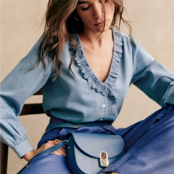 Sezane | Tops | Sezane Rosine Shirt Blouse | Poshmark